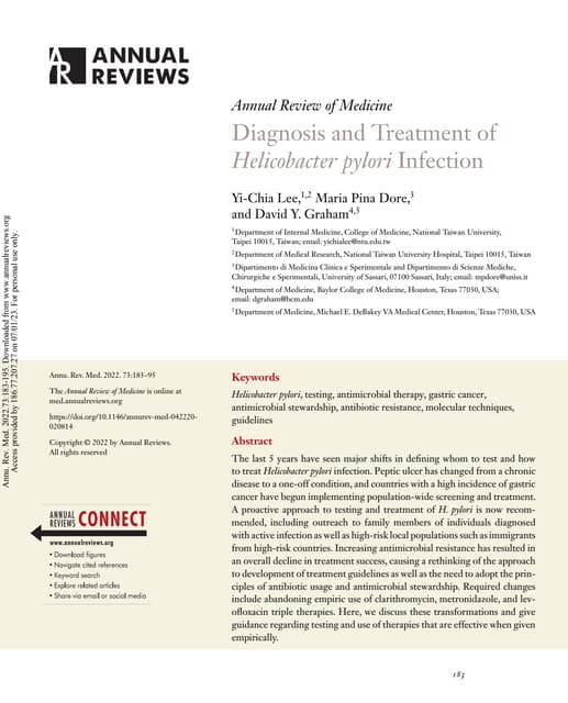 H Pylori Infection Treatment by Vitaleenanomed | PDF