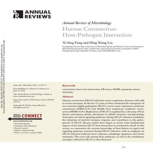 Human Coronavirus: Host-Pathogen Interaction | PDF