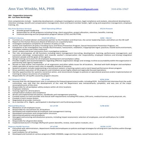 E resume andrea mooney2018hr | PDF