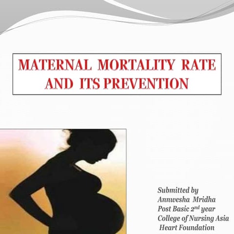 Maternal mortality rate and its prevention | PPTX