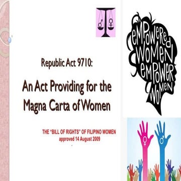 SALIENT FEATURES OF MAGNA FOR WOMEN OR RA 9710tx | PPTX