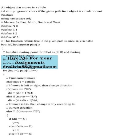 An object that moves in a circle A c++ program to check if the gi.pdf ...