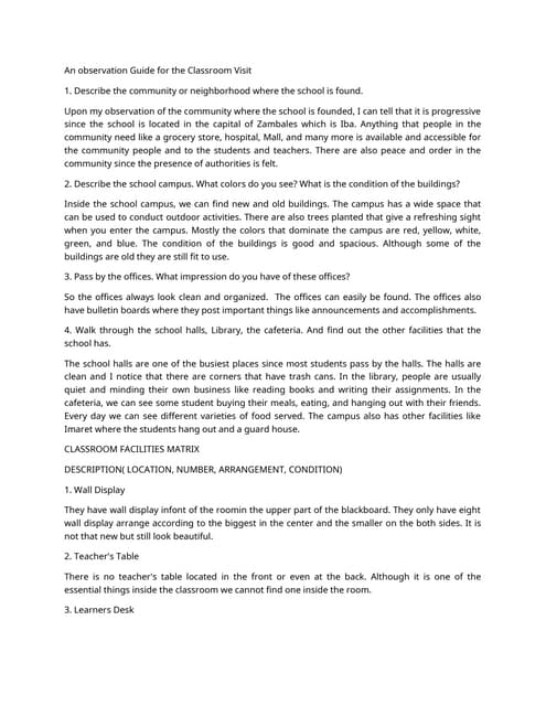 Field Study 1-Episode 1 | DOCX | Education