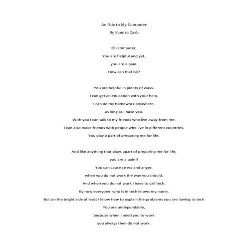 An ode to my computer | PDF