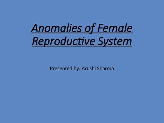 Uterine abnormalities | PPTX
