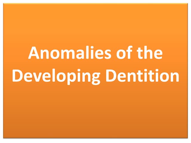 Developmental disturbances shape, size and number of the teeth | PPTX