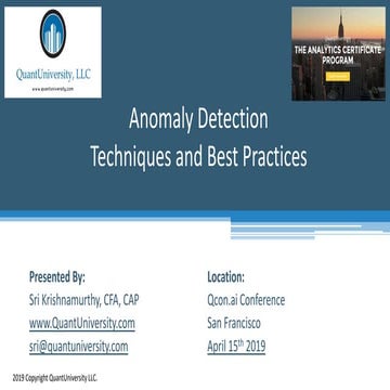 Anomaly Detection Workshop Slides Pdf Technology And Computing
