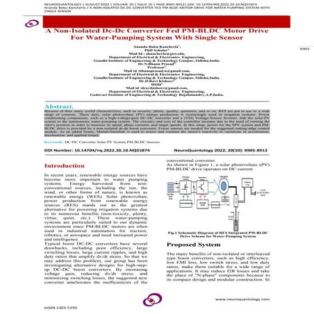 A Non-Isolated Dc-Dc Converter Fed PM-BLDC Motor Drive For Water-Pumping System With Single ...