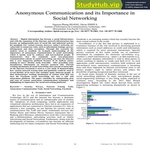 Anonymous Communication And Its Importance In Social Networking | PDF
