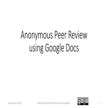 Anonymous peer review using google docs | PPTX