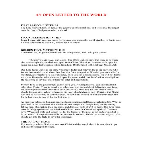 An open letter to the world | DOCX