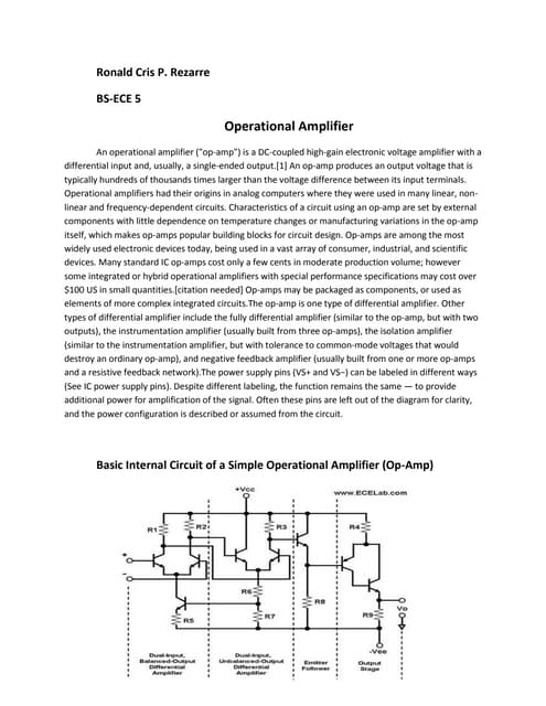 Op amp(operational amplifier) | PPTX