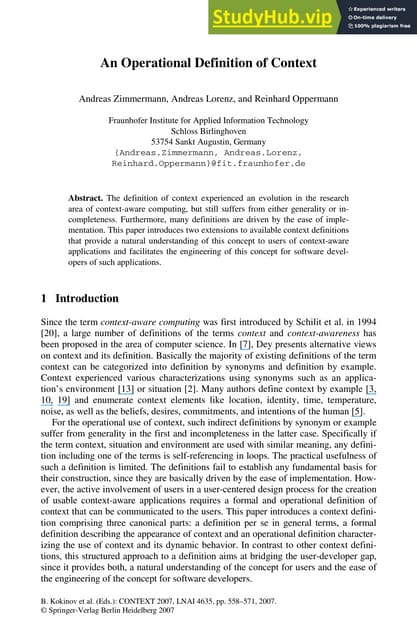 context aware computing | PDF