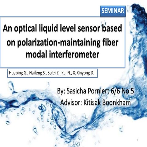 An optical liquid level sensor based on polarization maintaining | PPT