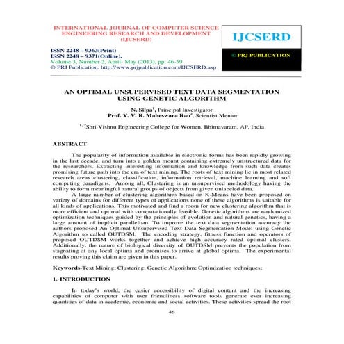 An Optimal Unsupervised Text Data Segmentation 3 Pdf 6057