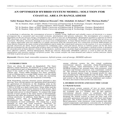 An optimized hybrid system model solution for coastal area in ...