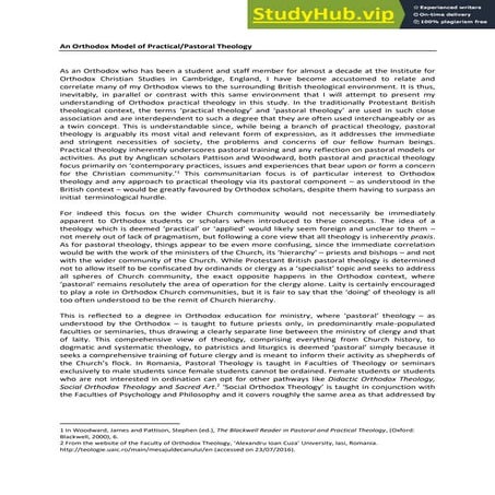 An Orthodox Model Of Practical Pastoral Theology | PDF