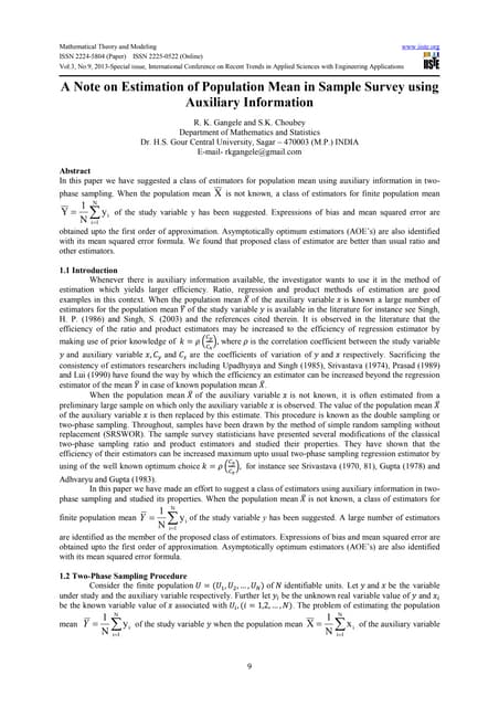 A Note On Estimation Of Population Mean In Sample Survey Using