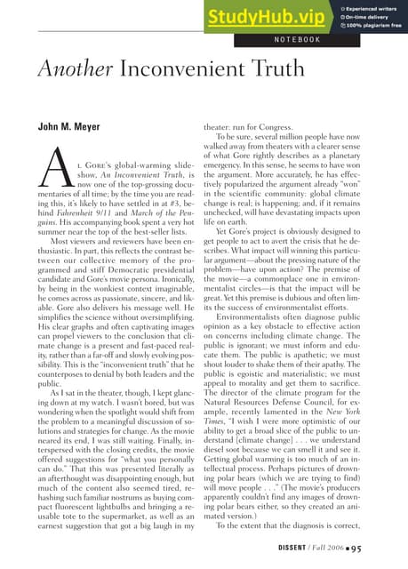 An inconvenient truth | PPTX