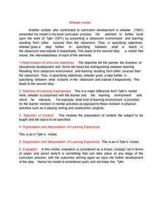 WHEELER Cyclical Model of curriculum Process | PDF