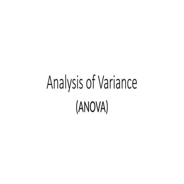 Anova (Analysis of Variance) | PPTX