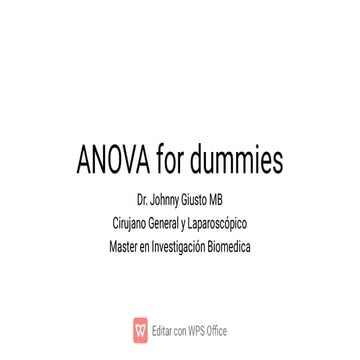 Análisis de la varianza ANOVA for dummies | PDF
