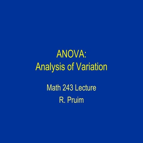 Anova (Analysis of variation) | PPT