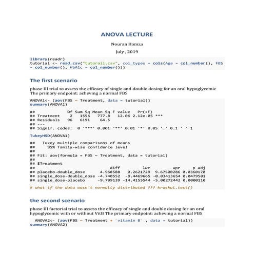 Anova , ANCOVA, MANOVA and MANCOVA for the very beginners | PDF