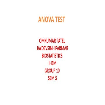 ANOVA TEST Biostatistics analysis of variance | PPTX