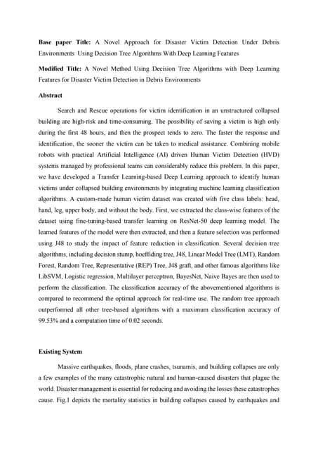 A Novel Approach for Disaster Victim Detection Under Debris ... A Novel Approach for Disaster Victim Detection Under Debris ...