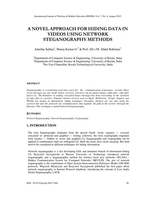 A Novel Approach For Hiding Data In Pdf