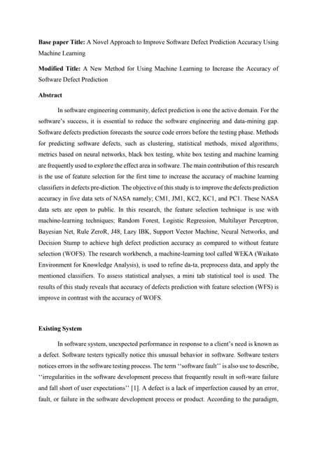 A Novel Approach To Improve Software Defect Prediction Accuracy Using Machine Learningdocx