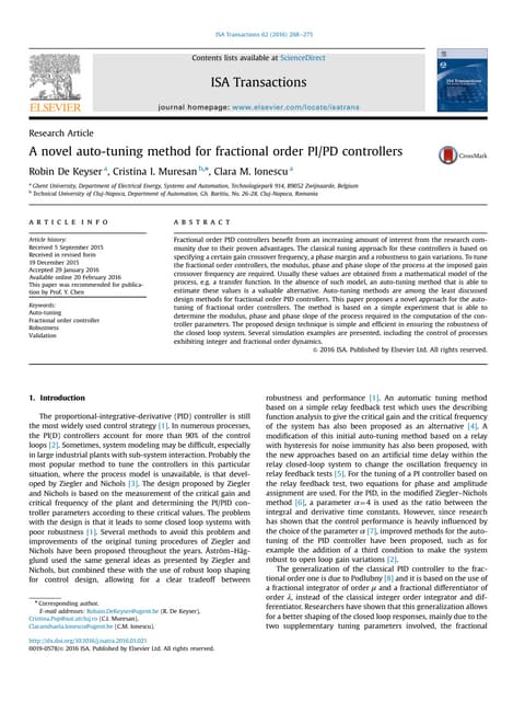 Closed Loop Step Response For Tuning Pid Fractional Order ﬁlter Controllers Pdf