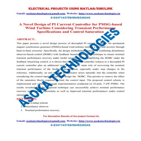 A Novel Design Of Pi Current Controller For Pmsg Based Wind Turbine