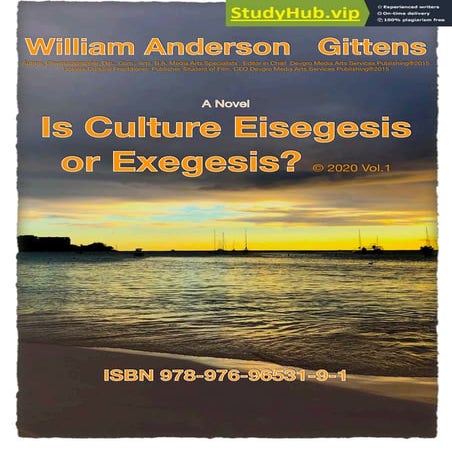 A Novel Is Culture Eisegesis Or Exegesis 2020 Vol.1 ISBN 978-976-96531 ...