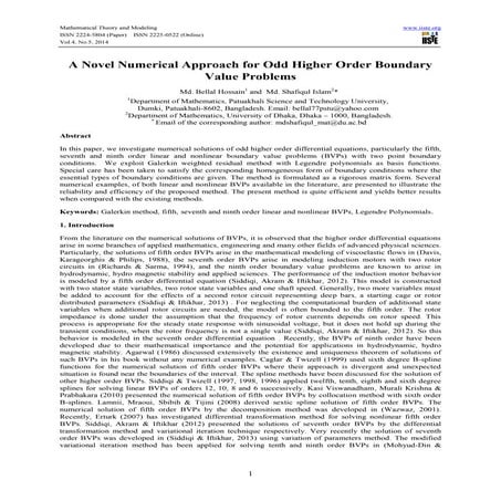 A Novel Numerical Approach For Odd Higher Order Boundary Value Problems Pdf 