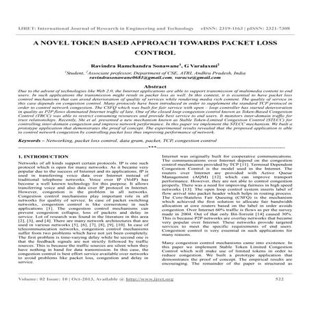 A novel token based approach towards packet loss | PDF