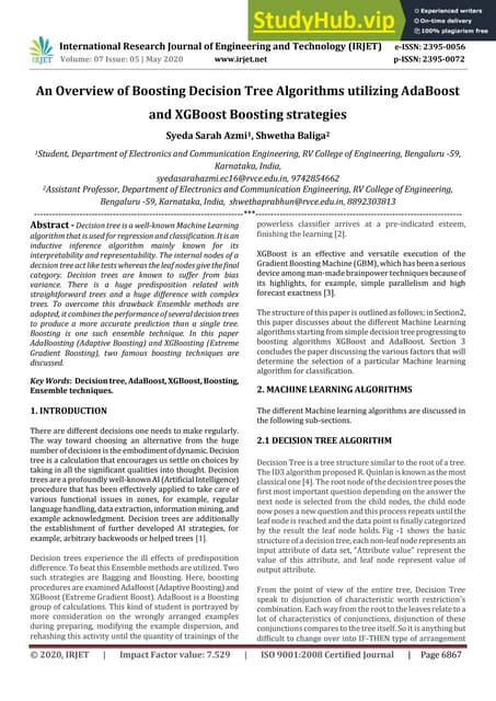 An Overview Of Boosting Decision Tree Algorithms Utilizing Adaboost And Xgboost Boosting