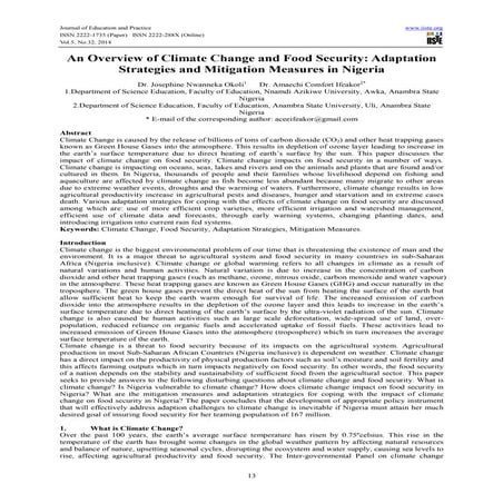 An overview of climate change and food security | PDF