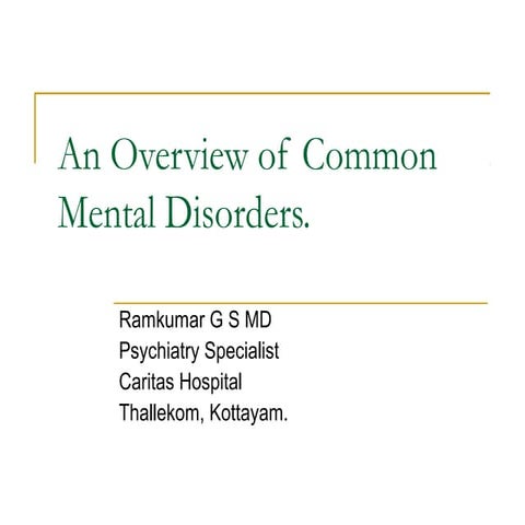An overview of common mental disorders | PPT