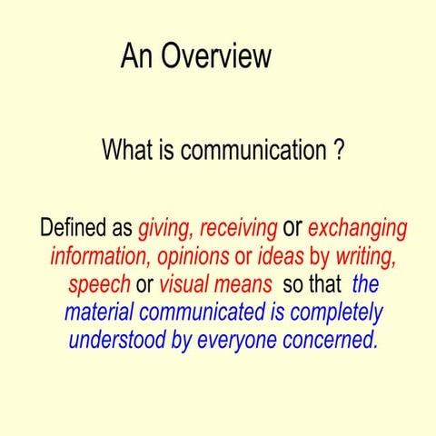 An Overview Of Communication[1] | PPT