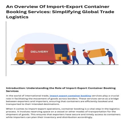 An Overview Of Import-Export Container Booking Services Simplifying ...