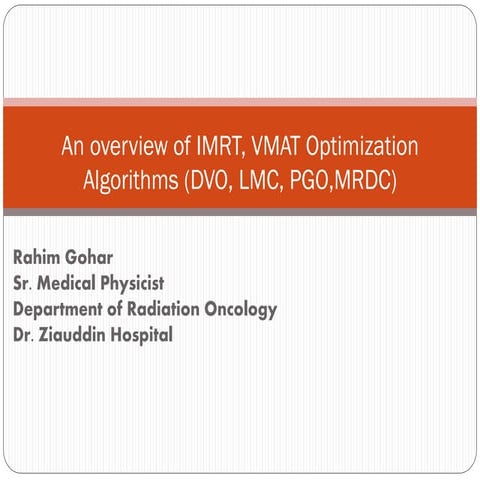 An overview of imrt, vmat optimization algorithms | PDF