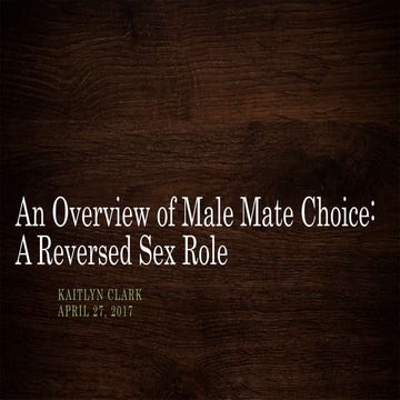 An overview of male mate choice | PPT