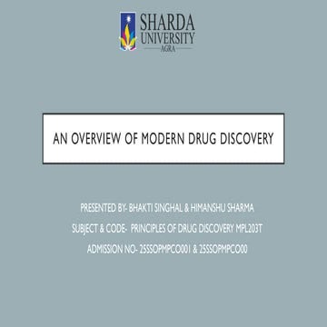 AN OVERVIEW OF MODERN DRUG DISCOVERY PRESENTAION | PPTX