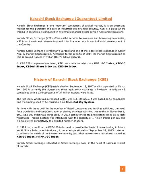 Pakistan Stock Exchange | PPTX | Financial Industry | Industries