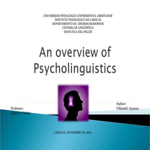 An overview of psycholinguistics | PPT