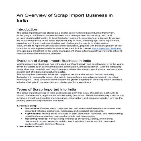 An Overview of Scrap Import Business in India.pdf