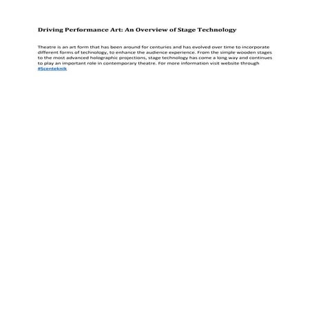 An Overview of Stage Technology.docx