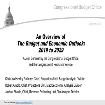 An Overview of The Budget and Economic Outlook: 2019 to 2029 | PPT